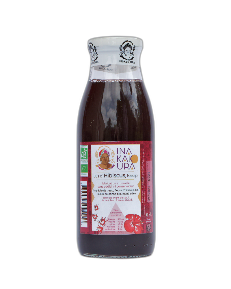 6x Jus d'Hibiscus / Bissap Bio, prêt à boire, peu sucré, en bouteille ...